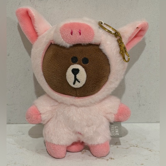 Gund | Accessories | Gund Friends Piggy Brown Bear Plush Bag Charm ...